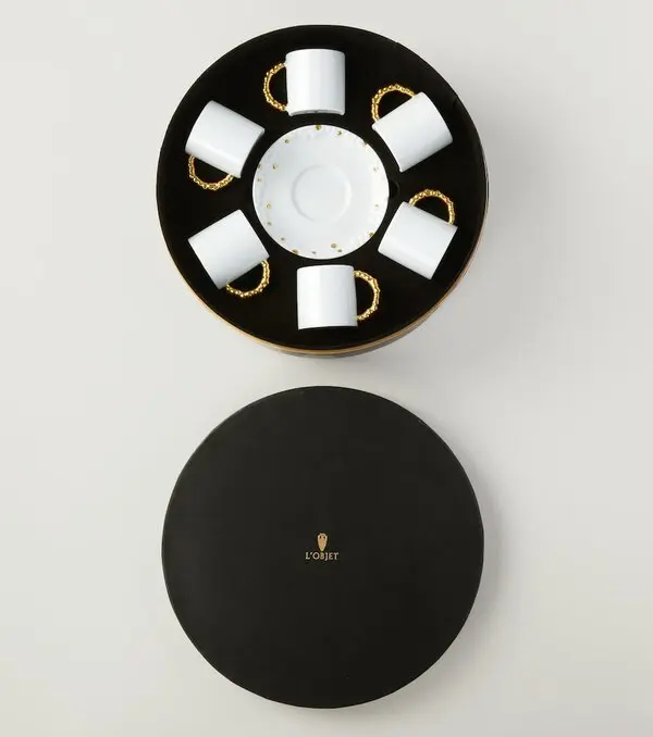 L'Objet Haas Mojave Set Of 6 Espresso Cups And Saucers