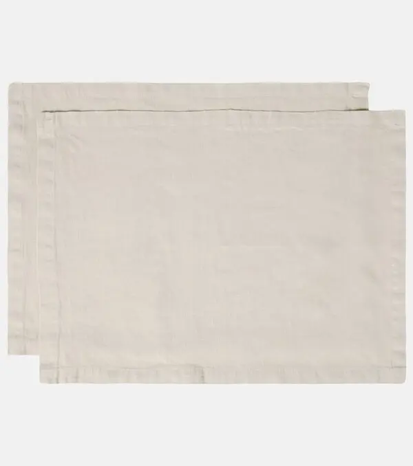 ONCE MILANO Set Of 2 Linen Placemats - Neutrals
