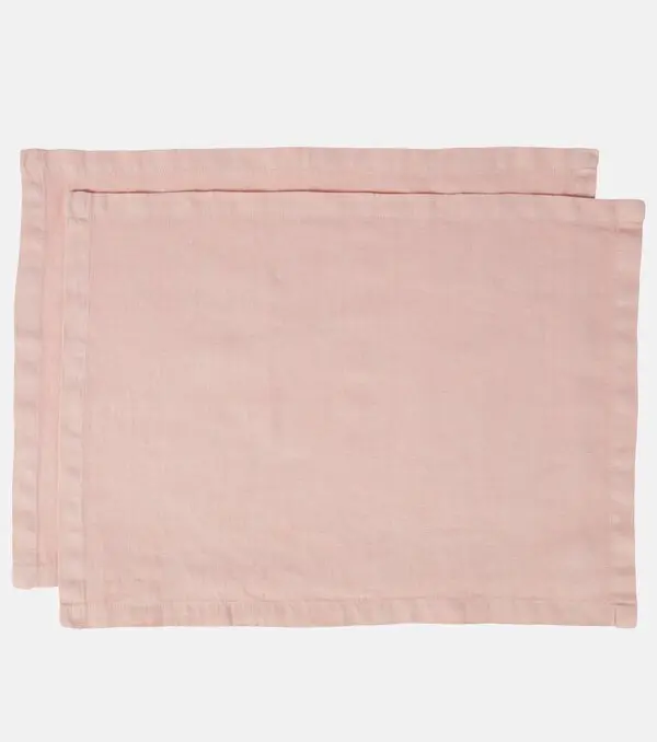 ONCE MILANO Set Of 2 Linen Placemats - Pink