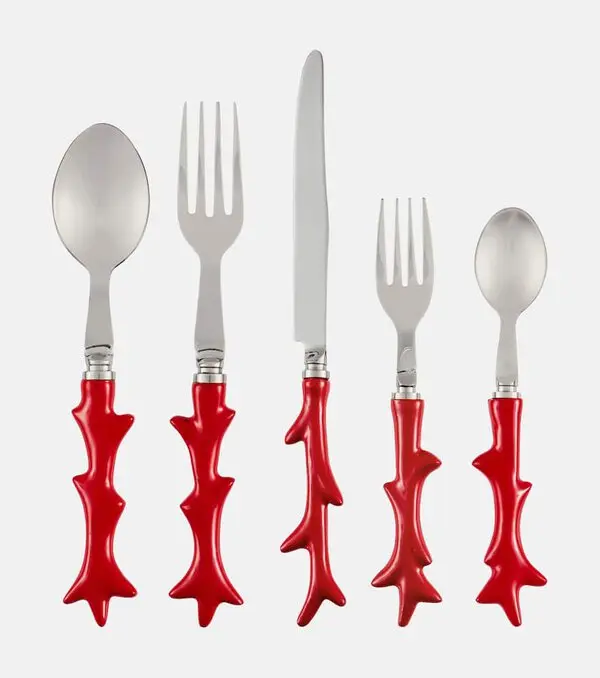 LES-OTTOMANS Coral Flatware Set - Red