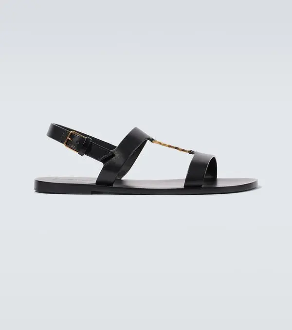 Saint Laurent Cassandre Leather Sandals
