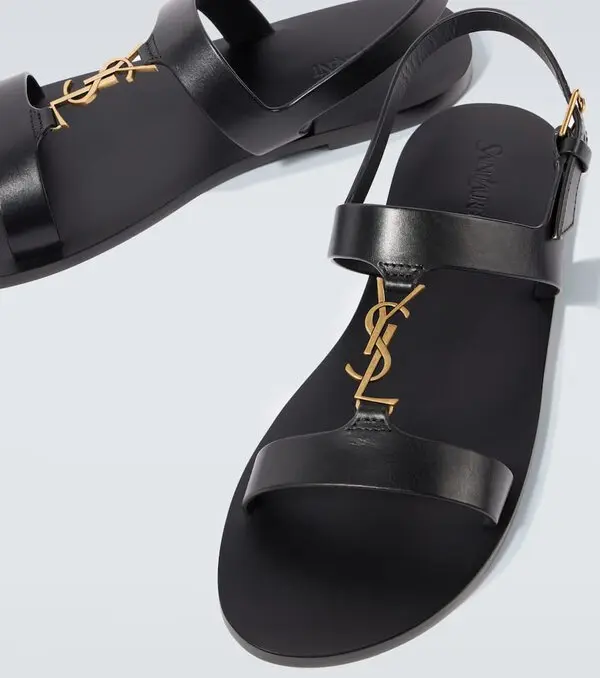 Saint Laurent Cassandre Leather Sandals