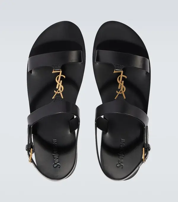 Saint Laurent Cassandre Leather Sandals