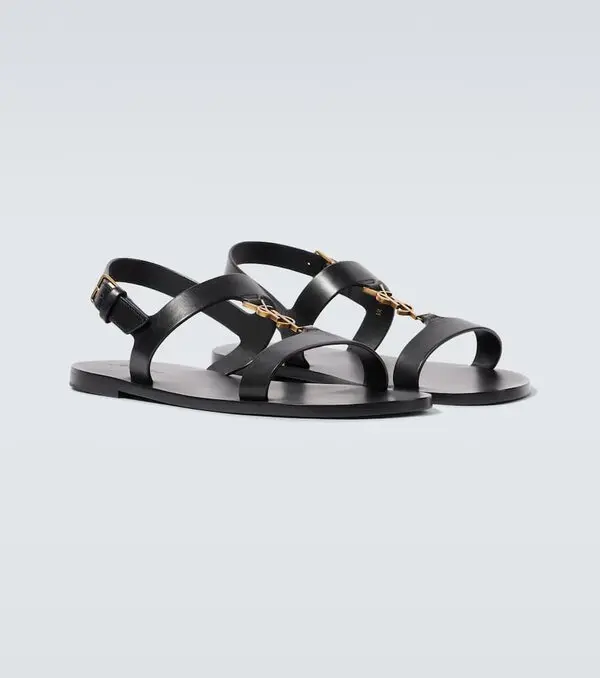 Saint Laurent Cassandre Leather Sandals