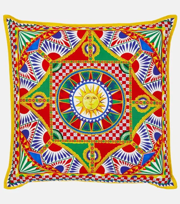 Dolce & Gabbana Medium Printed Canvas Cushion - Multicoloured