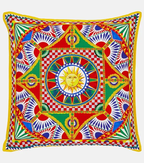Dolce & Gabbana Medium Printed Canvas Cushion - Multicoloured
