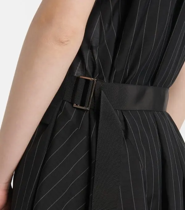 Sacai Cotton Jersey And Organza Mini Dress