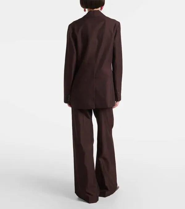 JOSEPH Valery Silk And Cotton Blazer - Brown