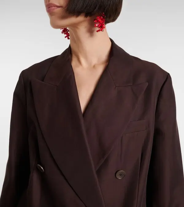 JOSEPH Valery Silk And Cotton Blazer - Brown