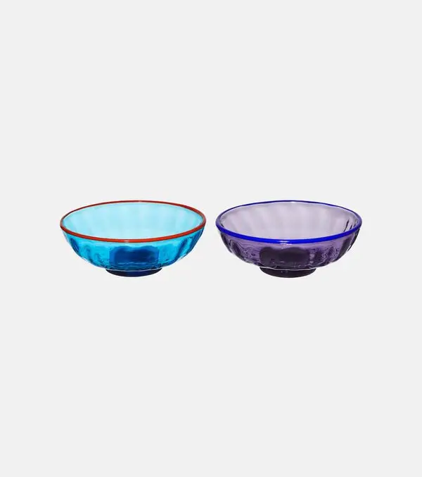 La DoubleJ Luxury Set Of 2 Glass Nut Bowls - Multicoloured