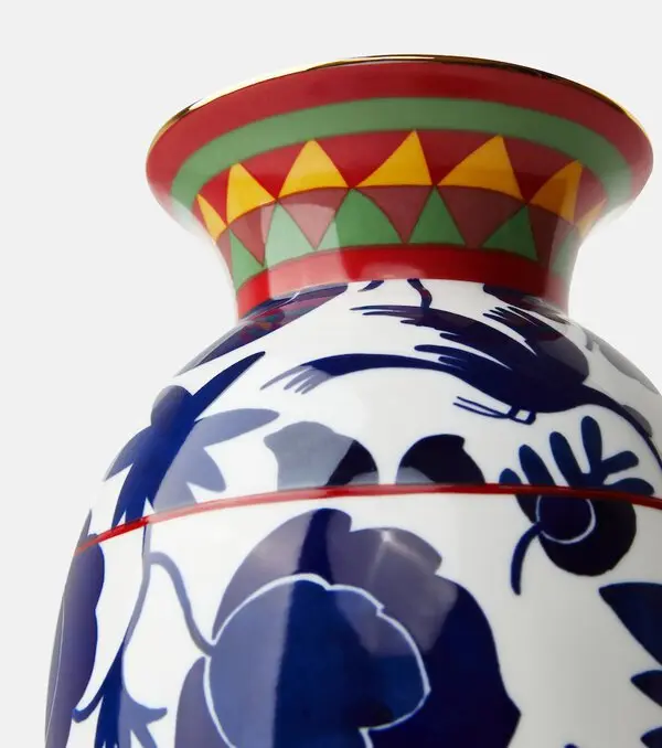 La DoubleJ Wildbird Blu Porcelain Vase - Blue