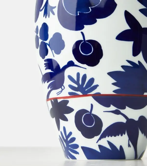 La DoubleJ Wildbird Blu Porcelain Vase - Blue