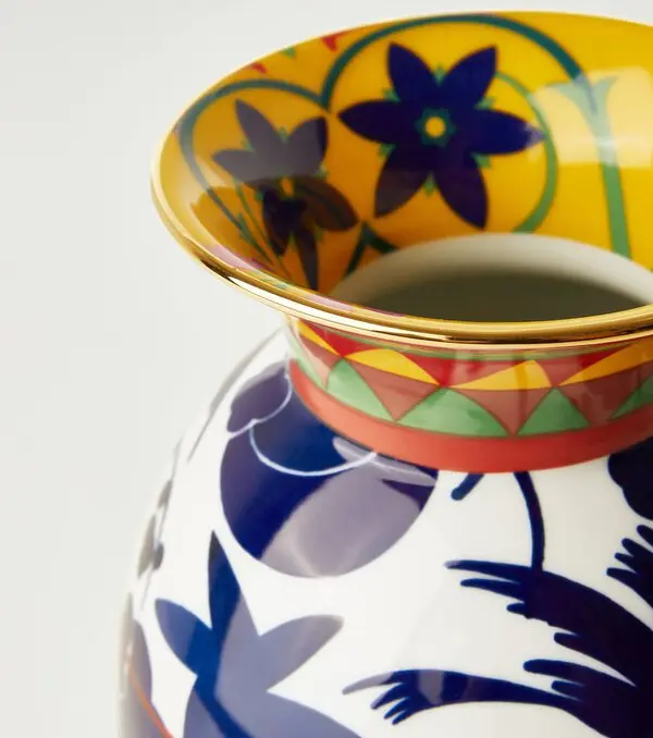 La DoubleJ Wildbird Blu Porcelain Vase - Blue
