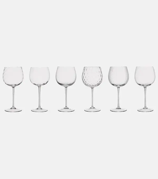 NASONMORETTI Tolomeo Set Of 6 Red Wine Glasses - Transparent