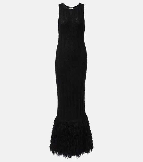 Khaite Fiore Silk And Cashmere Maxi Dress
