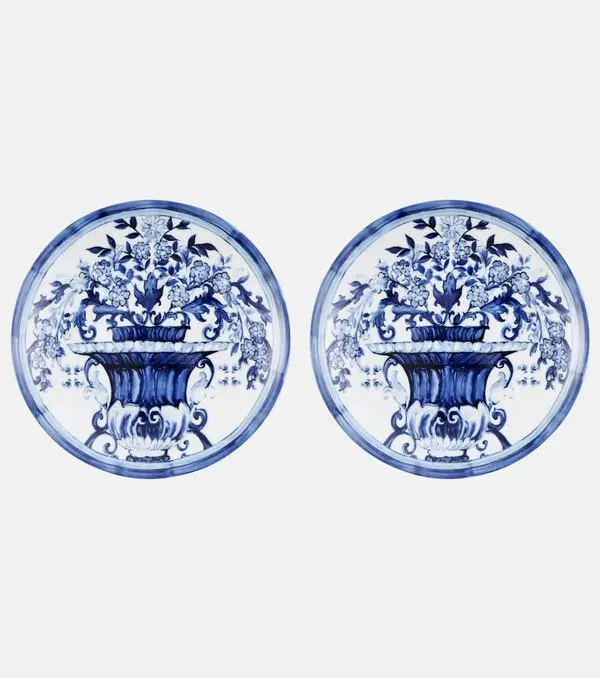 Dolce & Gabbana Blu Mediterraneo Set Of 2 Dessert Plates - Blue