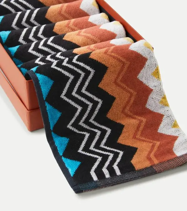 Missoni Giacomo Zigzag Set Of 6 Face Towels - Multicoloured