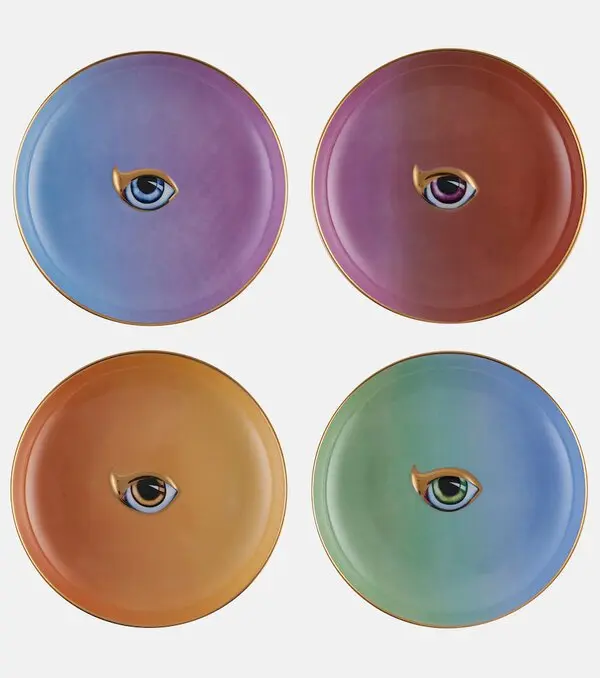 L'Objet Lito Set Of 4 Plates - Multicoloured
