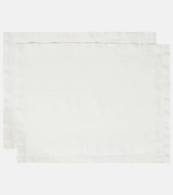 ONCE MILANO Set Of 2 Linen Placemats - White