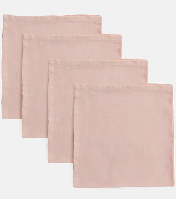 ONCE MILANO Set Of 4 Linen Napkins - Pink
