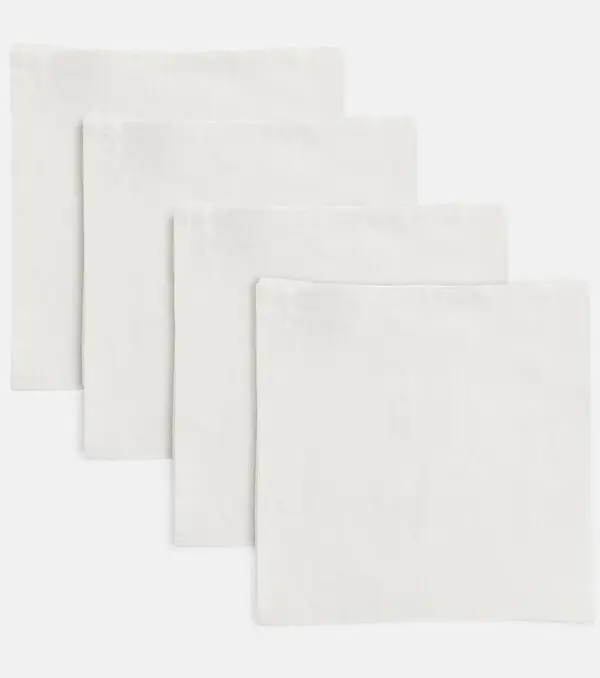 ONCE MILANO Set Of 4 Linen Napkins - White