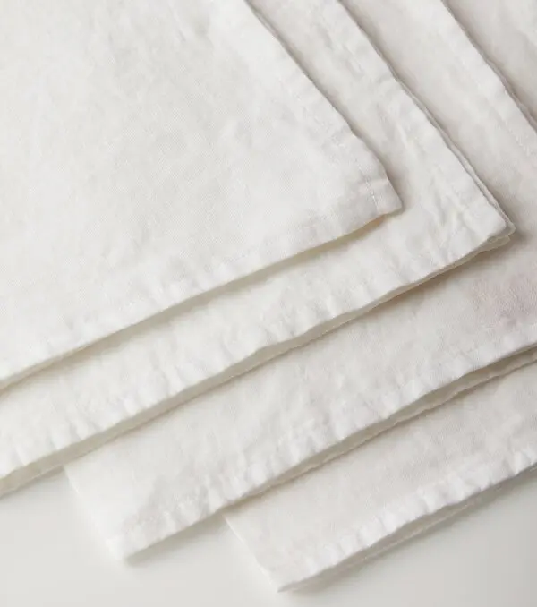 ONCE MILANO Set Of 4 Linen Napkins - White