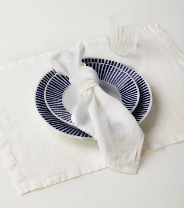ONCE MILANO Set Of 4 Linen Napkins - White