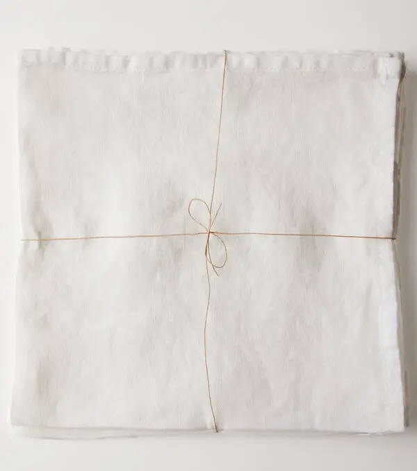 ONCE MILANO Set Of 4 Linen Napkins - White