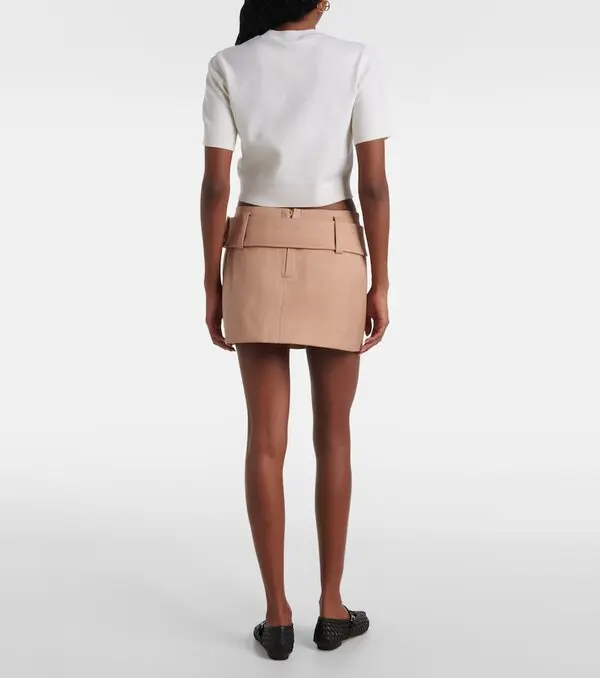 PATOU Logo Jacquard Wool-blend Crop Top - White