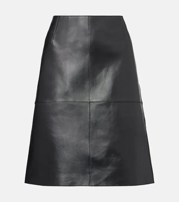 TOTEME Paneled Leather Midi Skirt