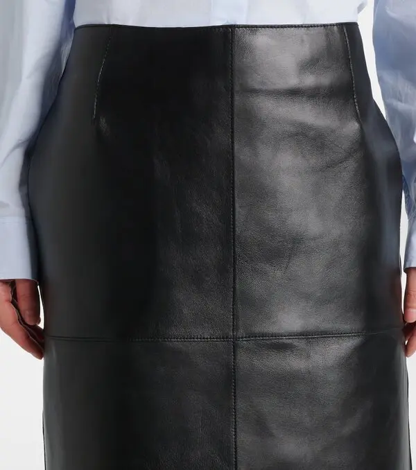 TOTEME Paneled Leather Midi Skirt