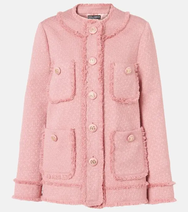 Dolce & Gabbana Rachel Wool-blend Tweed Jacket - Pink