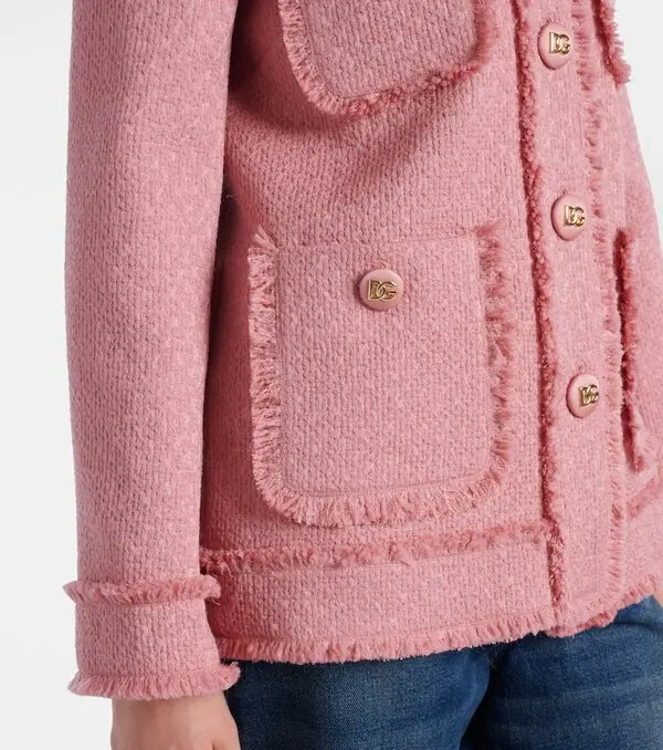 Dolce & Gabbana Rachel Wool-blend Tweed Jacket - Pink