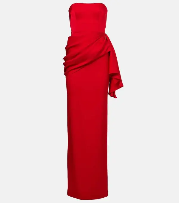 Alex Perry Draped Crêpe Satin Gown
