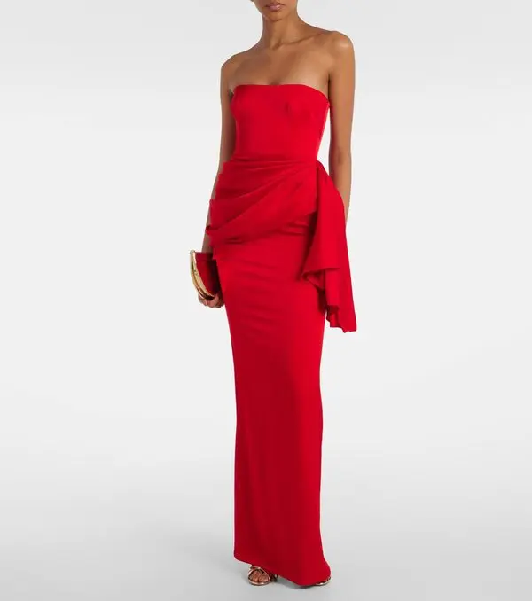 Alex Perry Draped Crêpe Satin Gown