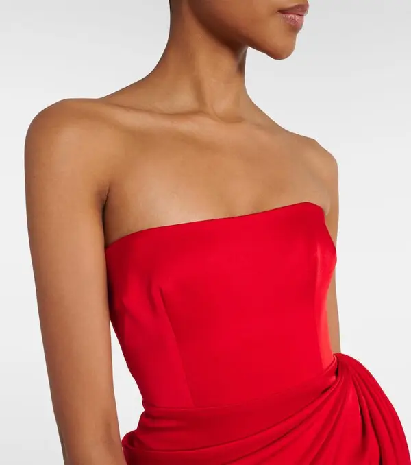 Alex Perry Draped Crêpe Satin Gown
