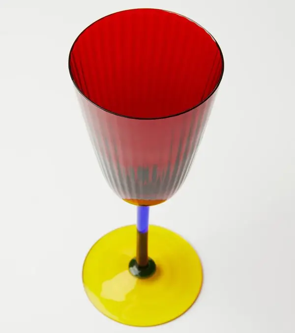 Dolce & Gabbana Murano White Wine Glass - Red