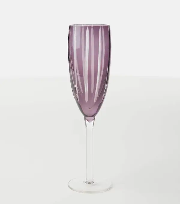 POLSPOTTEN Cuttings Set Of 6 Champagne Flute Glasses - Multicoloured
