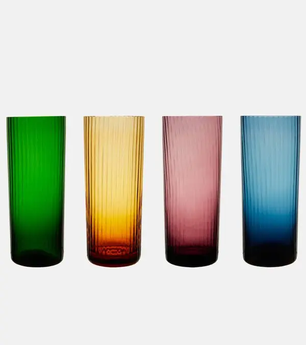 La DoubleJ Misty Rainbow Mix Set Of 4 Tumblers - Multicoloured