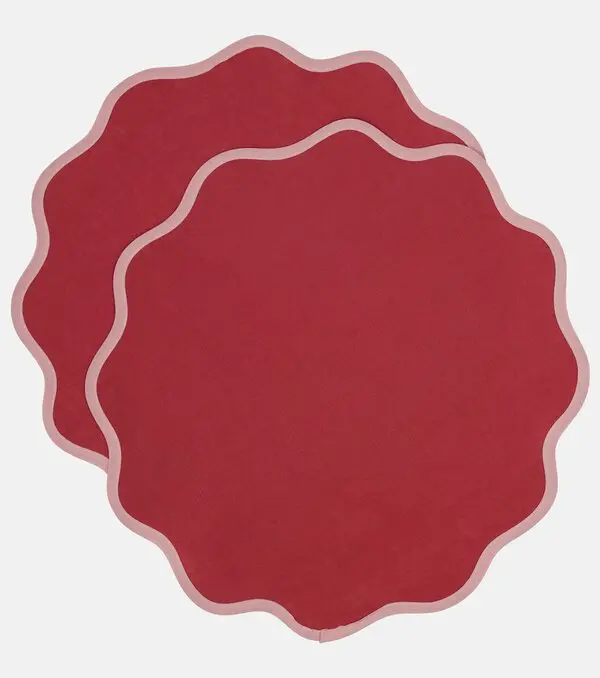 La DoubleJ Rainbow Vino Cloud Set Of 2 Placemats - Red