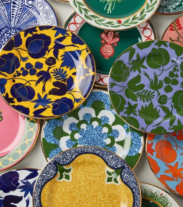 La DoubleJ Wildbird Set Of 6 Dessert Plates - Multicoloured