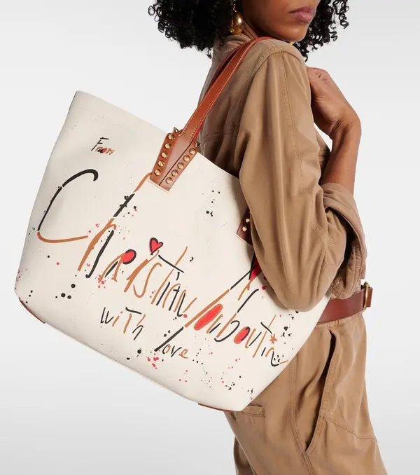 CHRISTIAN LOUBOUTIN Cabata Large Leather-trimmed Tote Bag - Multicoloured