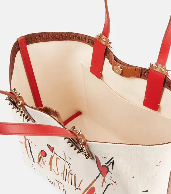 CHRISTIAN LOUBOUTIN Cabata Large Leather-trimmed Tote Bag - Multicoloured