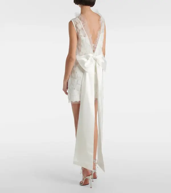 self portrait beaded tulle mini dress Unique Beaded Open Back Beach Wedding Dresses WD0530 – SposaBridal