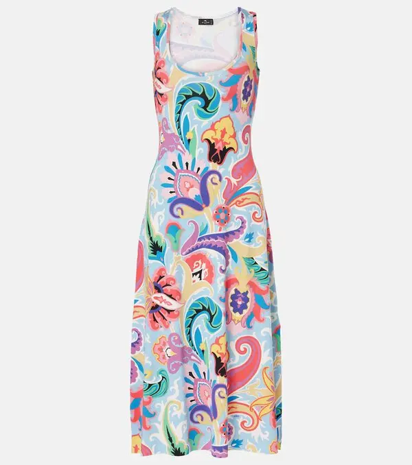 Etro Paisley Silk-blend Midi Dress - Multicoloured