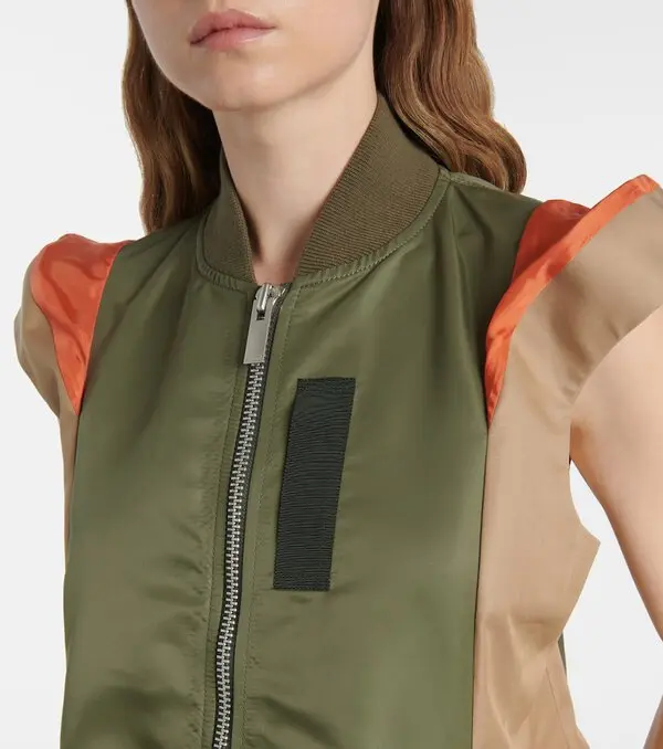 Sacai Paneled Twill And Gabardine Vest