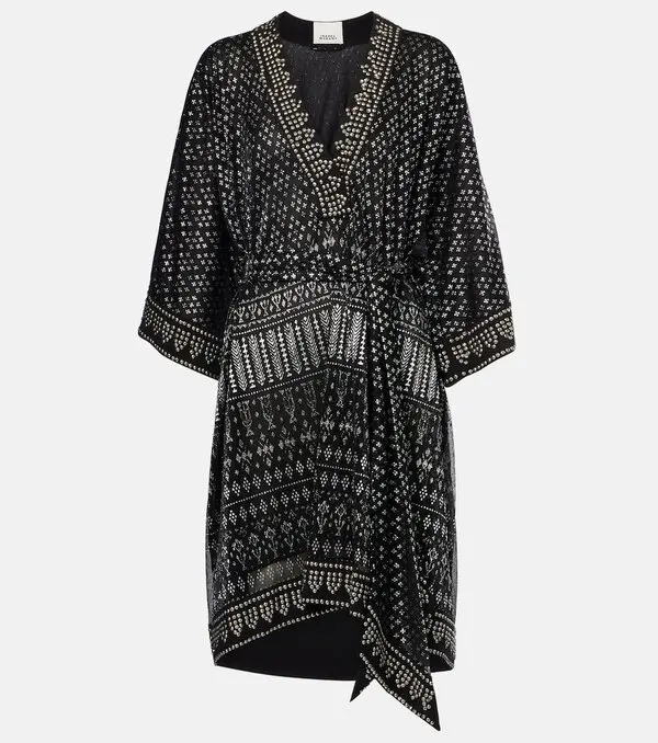 Isabel Marant Étoile Nawel Embellished Lamé Mini Dress - Black