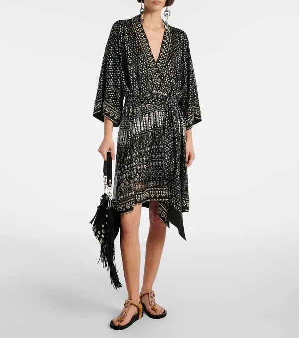 Isabel Marant Étoile Nawel Embellished Lamé Mini Dress