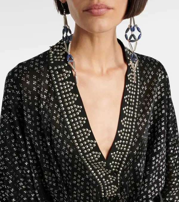 Isabel Marant Étoile Nawel Embellished Lamé Mini Dress