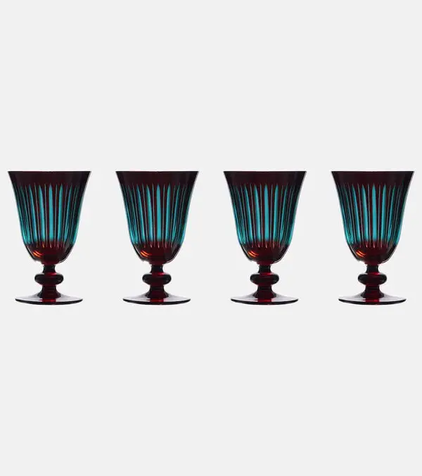 L'Objet Prism Set Of 4 Wine Glasses - Blue